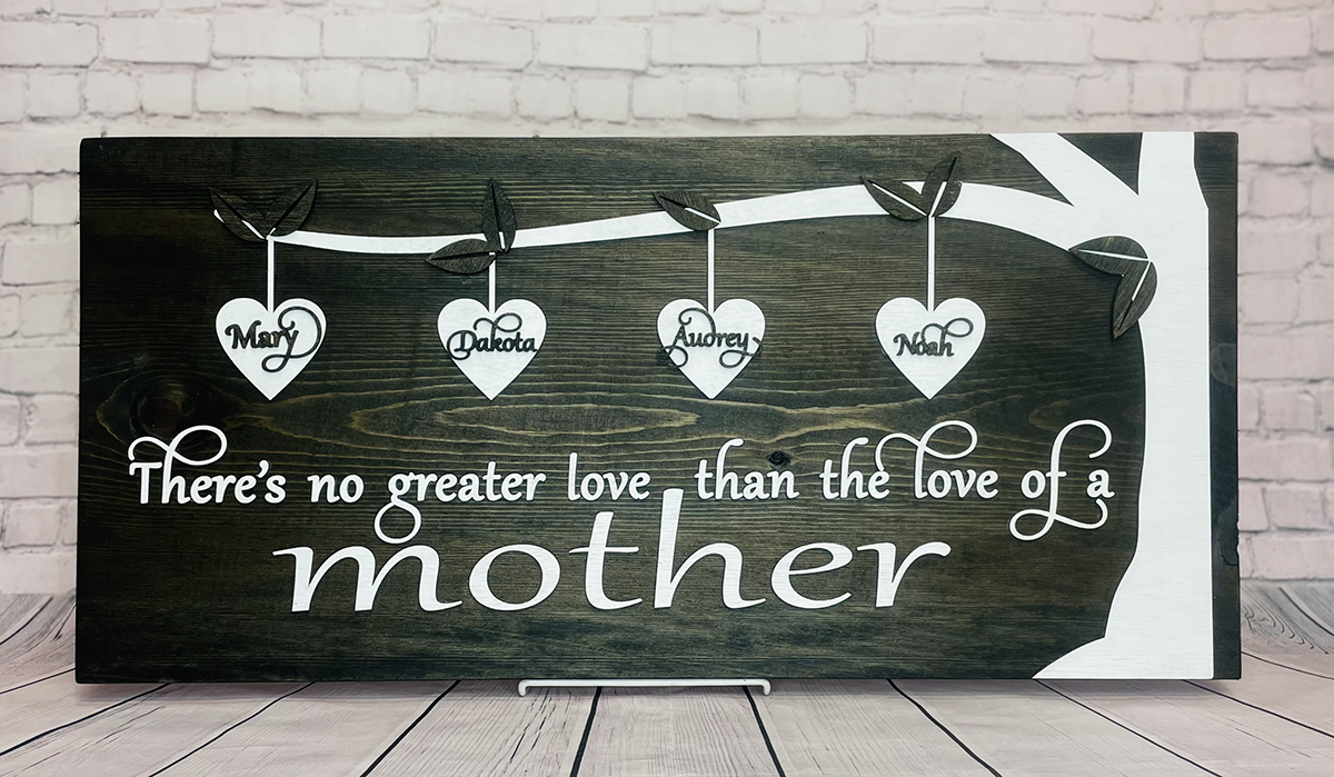 Mother’s Day Gifts Heart Shape Wall Sign. Laser Cut Customizable Name ...